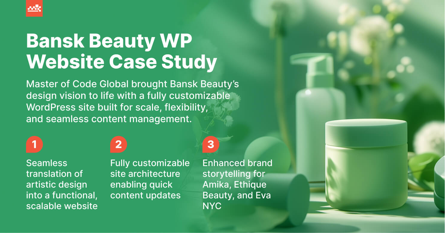 Bansk Beauty WP Website Case Study - Master of Code Global